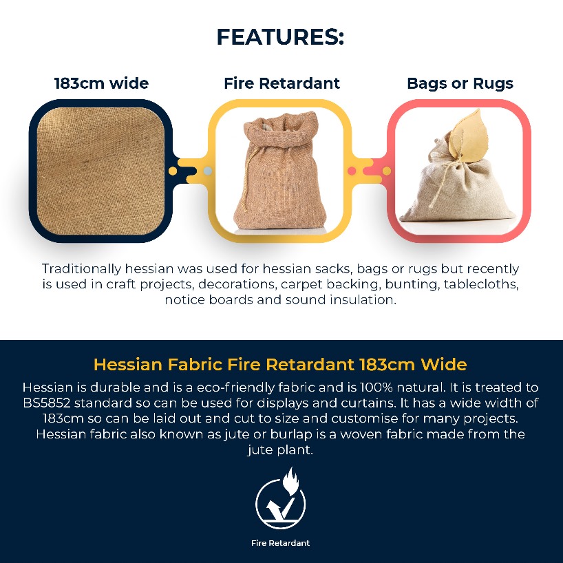 Hessian Fabric Fire Retardant 183cm Wide for Upholstery and Garden - EU ... Hessian Fabric Fire Retardant 183cm Wide for Upholstery and Garden - EU ...